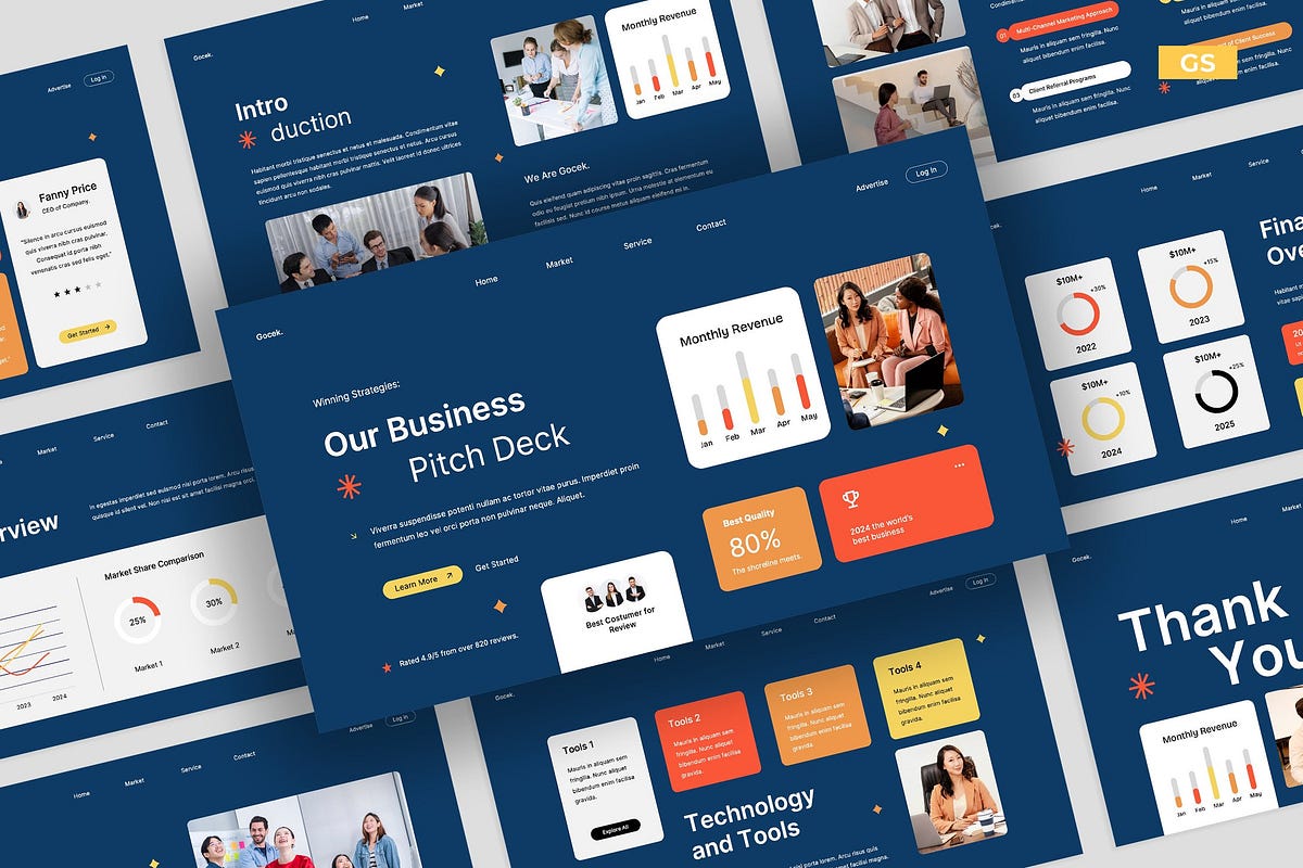 Blue Red Creative Pitch Deck Business Template | by Chkpna | Sep, 2024 ...