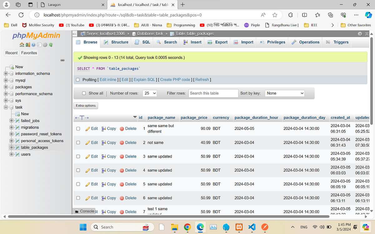 LARAVEL THINGS LEARNED SO FAR:. Crud operations→> Create delete update ...