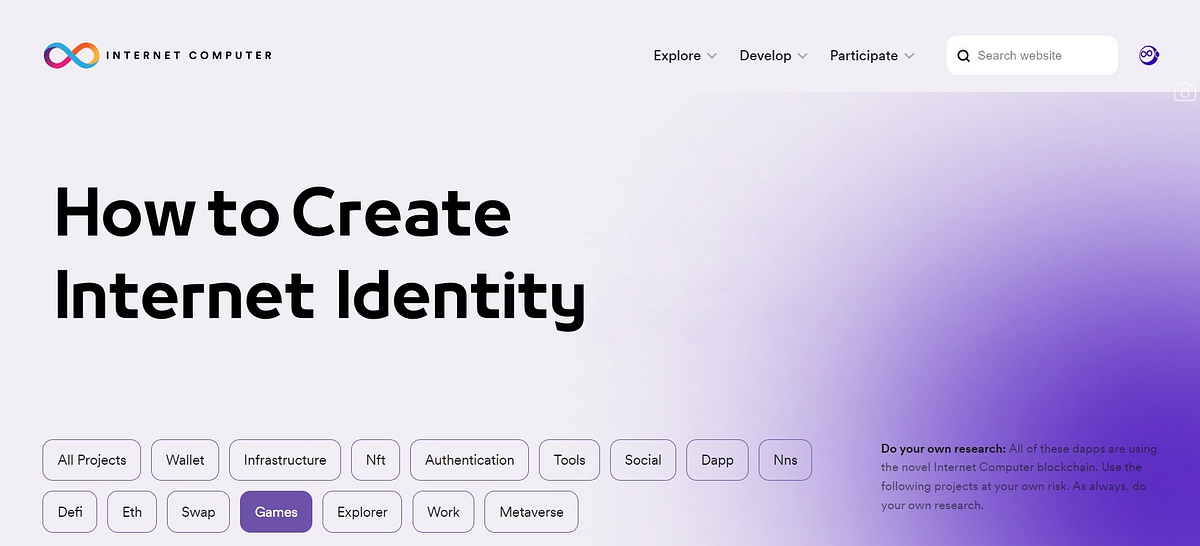 How to Create Internet Identity | Explore the Internet Computer ...