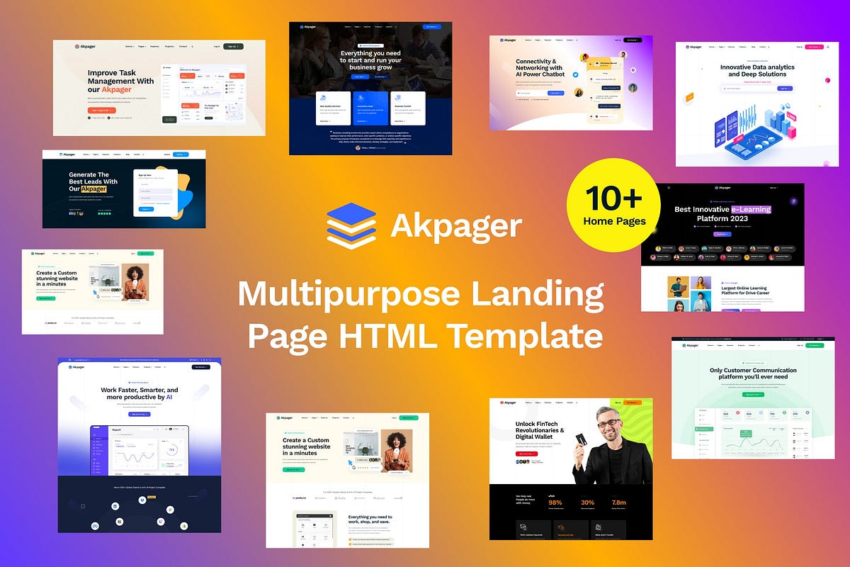 Akpager — Multipurpose Landing Page HTML Template | by Illustrapro | Medium