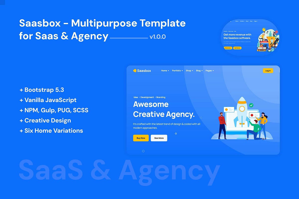 Saasbox — Multipurpose HTML Template for Saas | by Colormaster | Jul, 2024 | Medium
