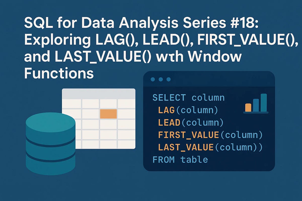 SQL for Data Analysis Series #18: Exploring LAG(), LEAD(), FIRST_VALUE(), and LAST_VALUE() with ...