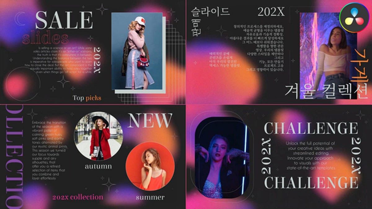 Neon Gradient Sale Slides for DaVinci Resolve - Nebulanouveau - Medium