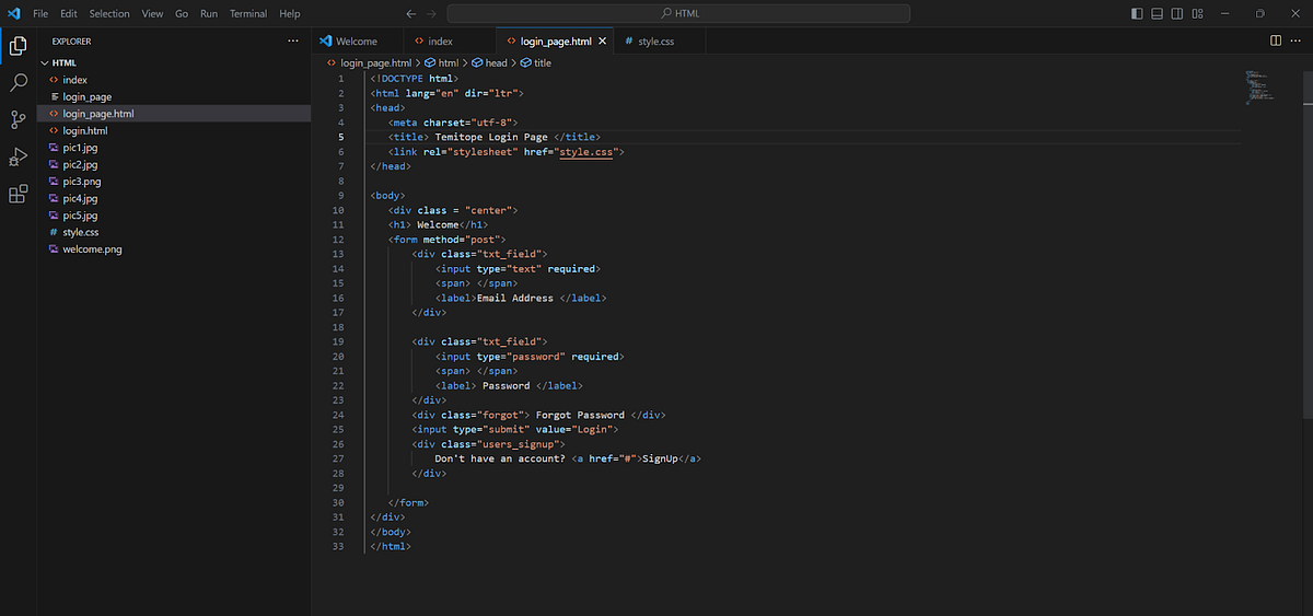 Building a Simple Login Page with HTML and CSS | by Temitope Victoria ...