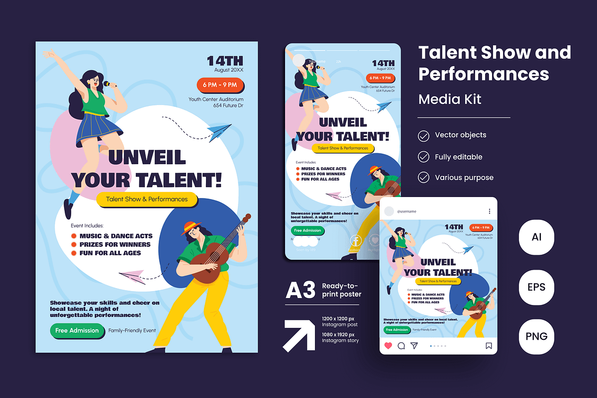 Youth School Talent Show Performance School Poster | by Nebulaninja ...