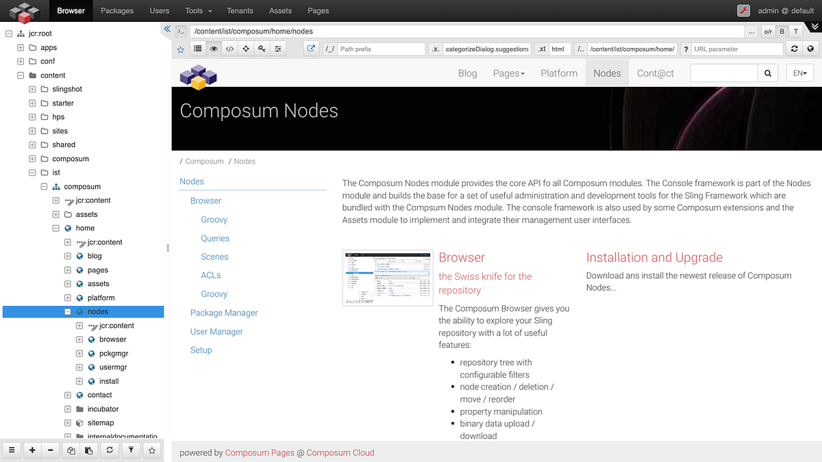 Composum Nodes: “Swiss knife” tool for Apache Sling / Adobe Experience Manager | by Hans-Peter ...