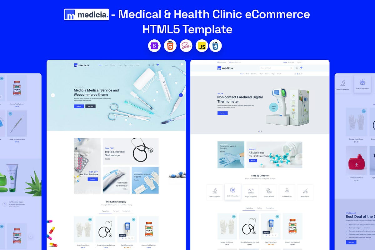 Medicia — Medical & Health eCommerce Template (Site Templates Web ...