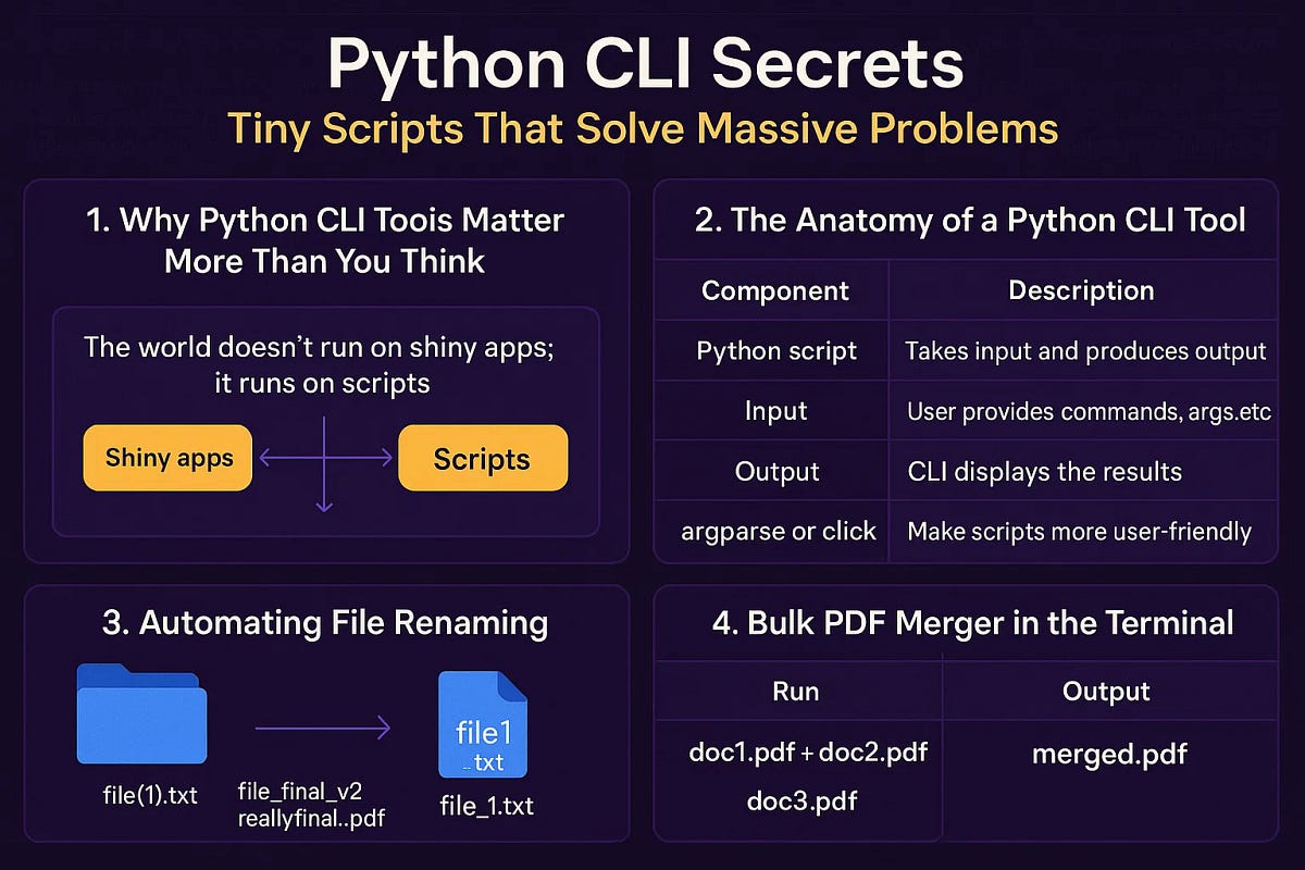 Python CLI Secrets. Tiny Scripts That Solve Massive… | by Mariyam Mahmood | CodeToDeploy : The ...