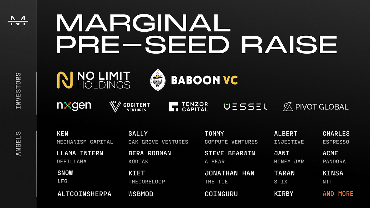 Marginal Pre-Seed Annoucement. Marginal Raises Pre-Seed Round | by ...