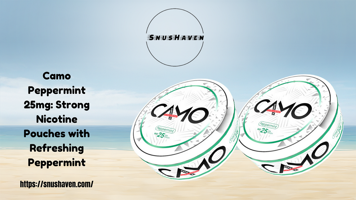 Camo Peppermint 25mg Nicotine Pouches – Snushaven | Medium