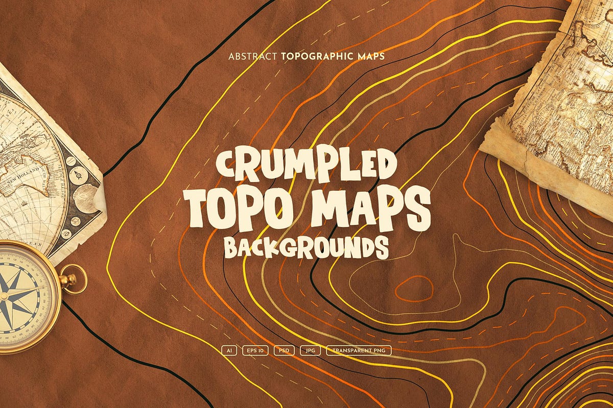 Crumpled Topographic Map Backgrounds | by Svginnovator | Medium