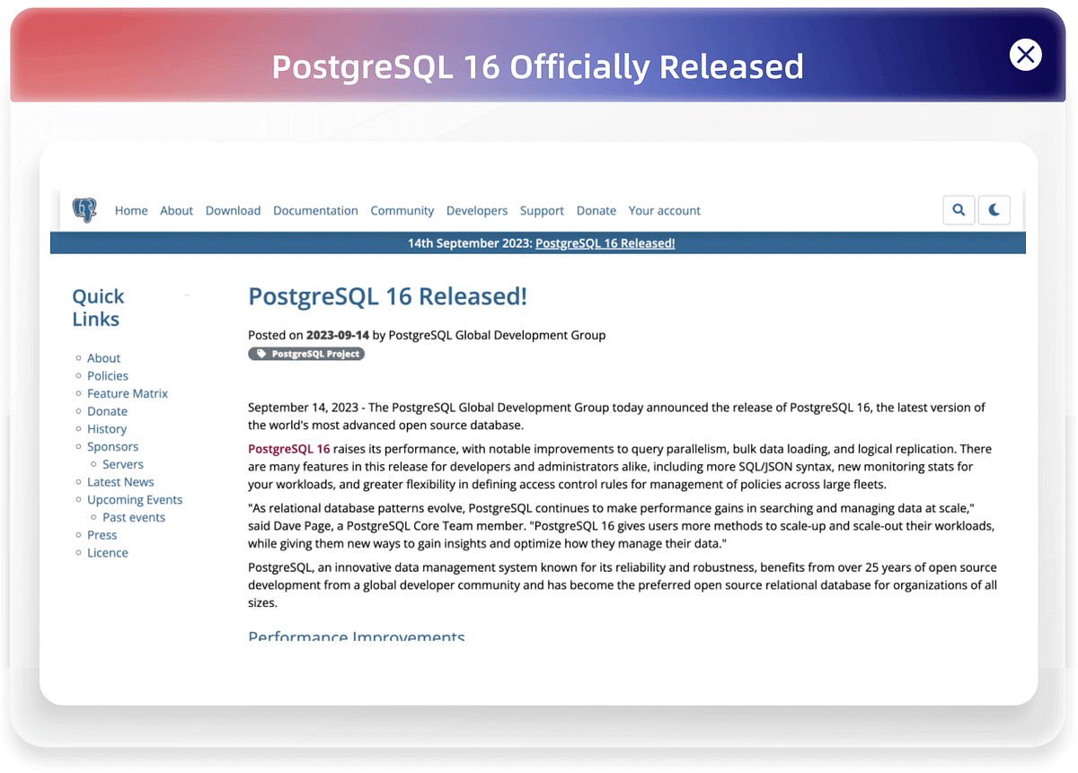 PostgreSQL 16 Officially Released, OpenPie’s Code Contributions Reveal China’s Top-notch ...
