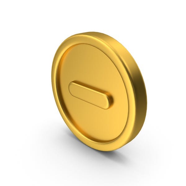 Gold Minus Icon (3D) - Vectorverve - Medium