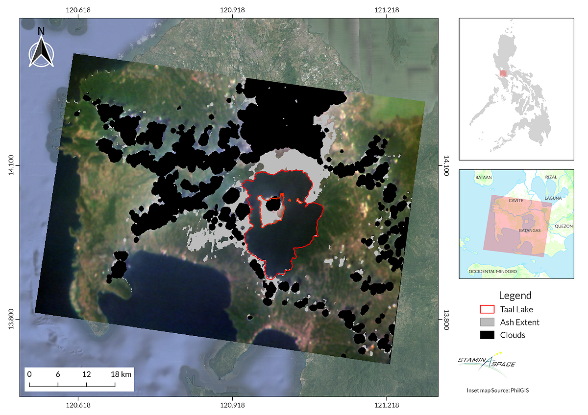 Diwata-2 images give clues on extent of Taal ashfall | by PHL-Microsat ...