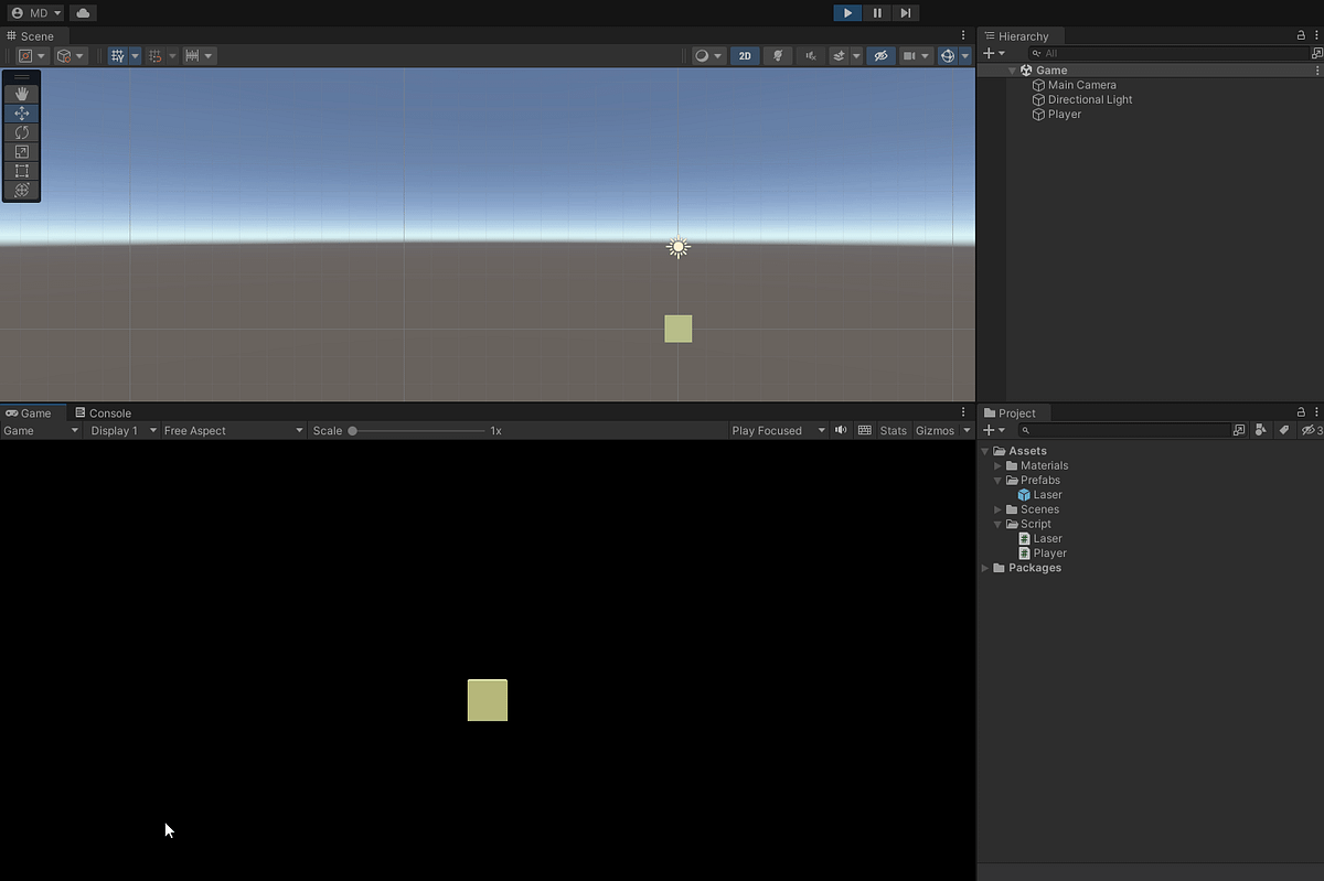 Destroying Game Objects in Unity. Setting up a projectile as a game… | by Maurice Davis | Medium