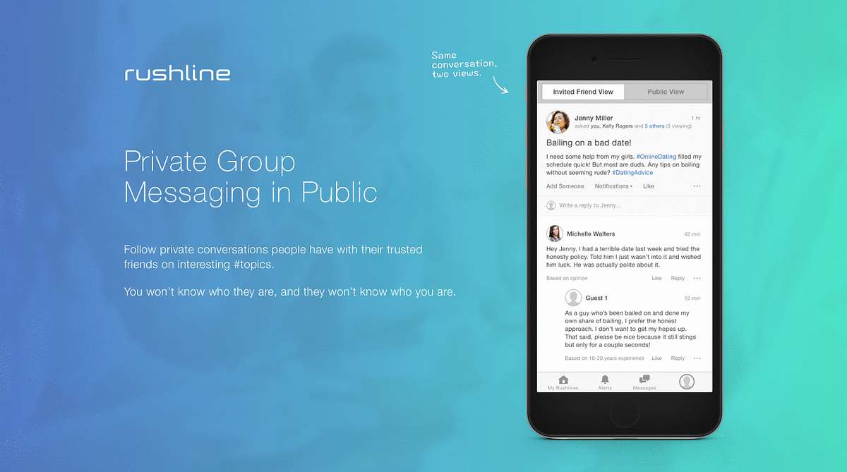 Introducing Rushline. Anonymously follow people’s private… | by dan morrison | Rushline Blog