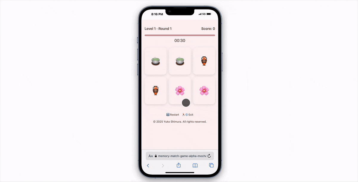 I designed and developed a memory match game app with AI — here’s how it went | by Yuko Shimura ...