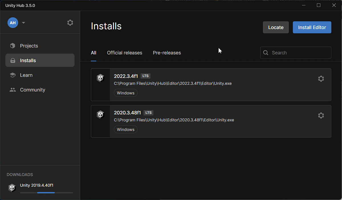 Installing Unity Editors. This article is mainly about how to… | by Aidan Hart | Jul, 2023 | Medium