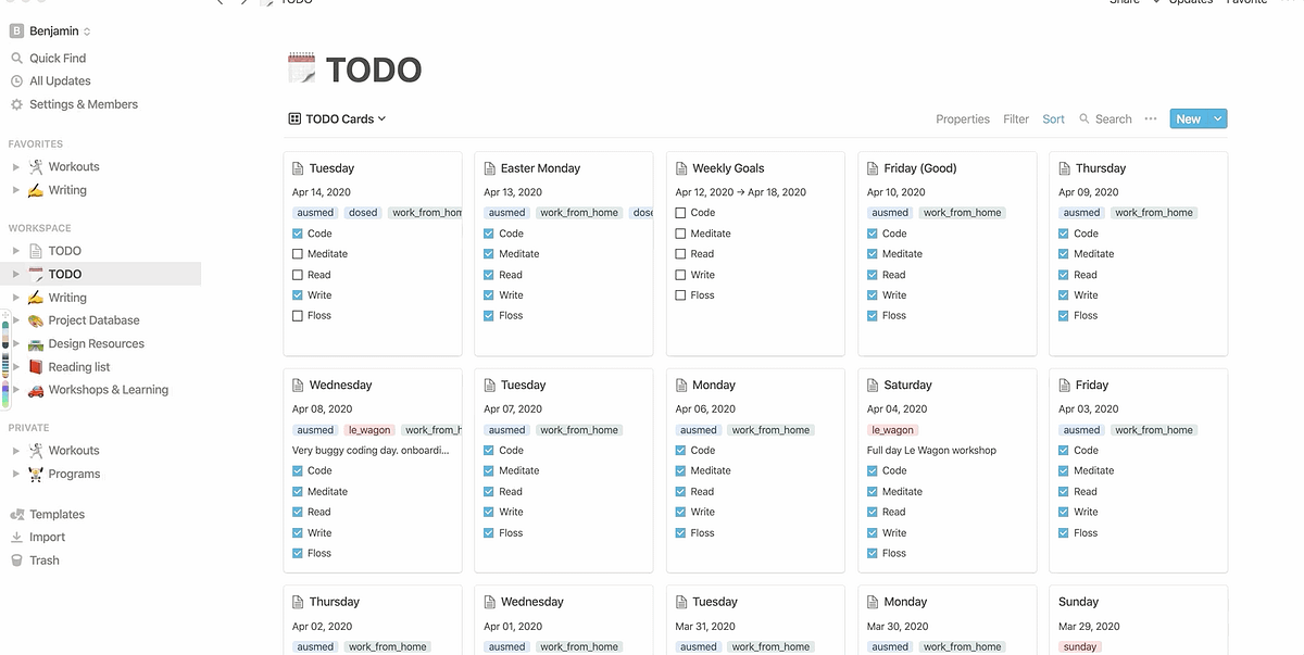 How to track your daily habits in Notion | by Ben Quartermaine | Medium