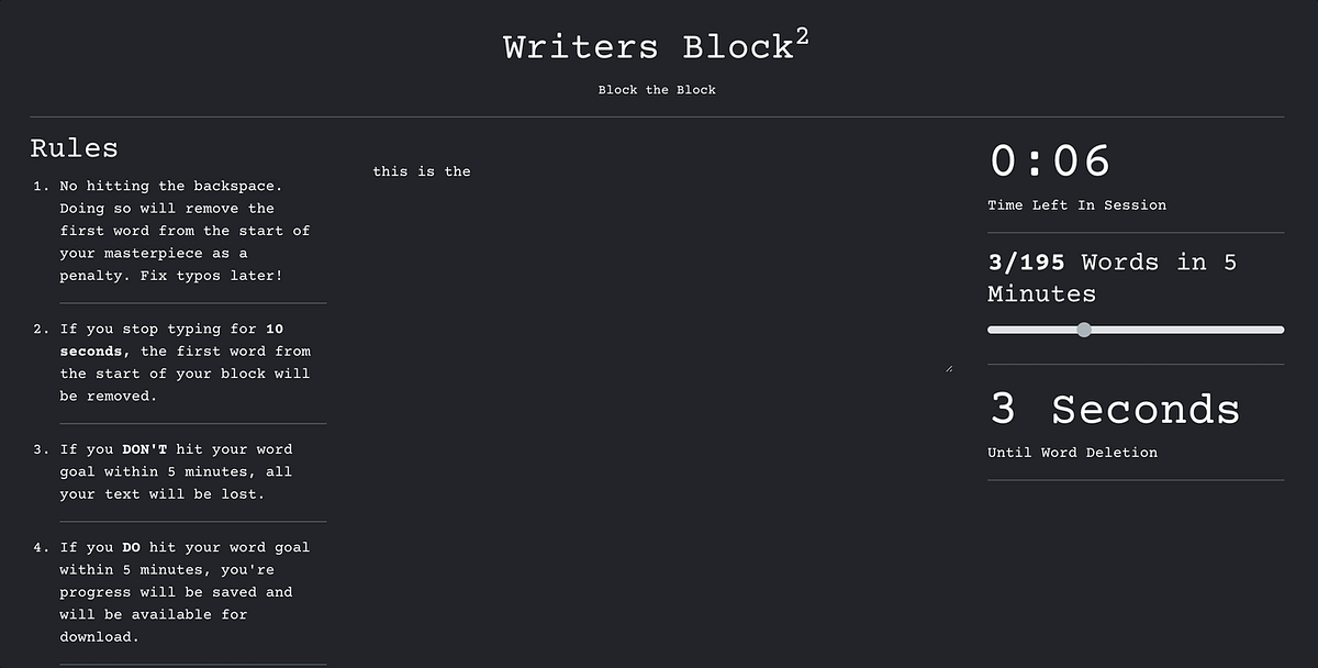 A Free, Online Tool To Overcome Writer’s Block: Writer’s Block Squared ...
