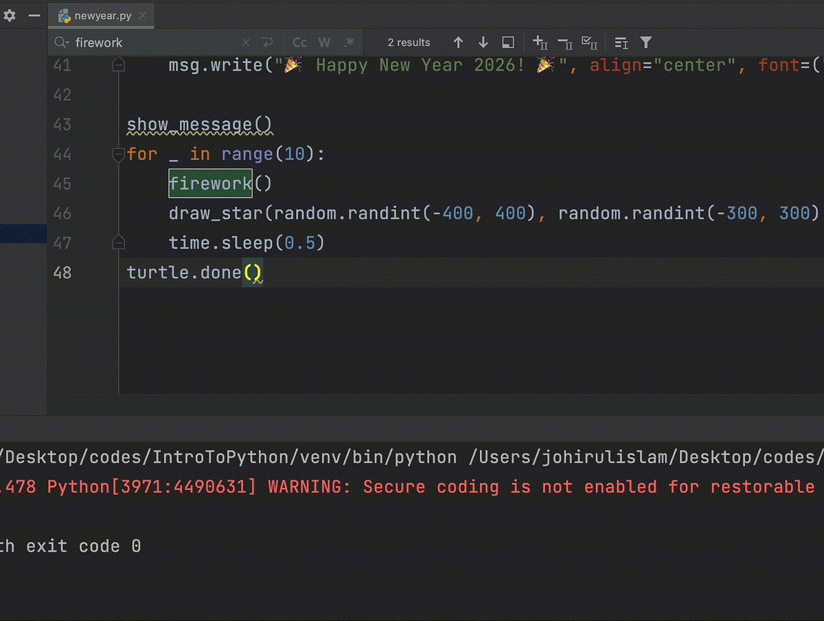 🎉 How to Create Animated New Year Graphics Using Python Turtle | by Md Johirul Islam | Dec, 2025 ...
