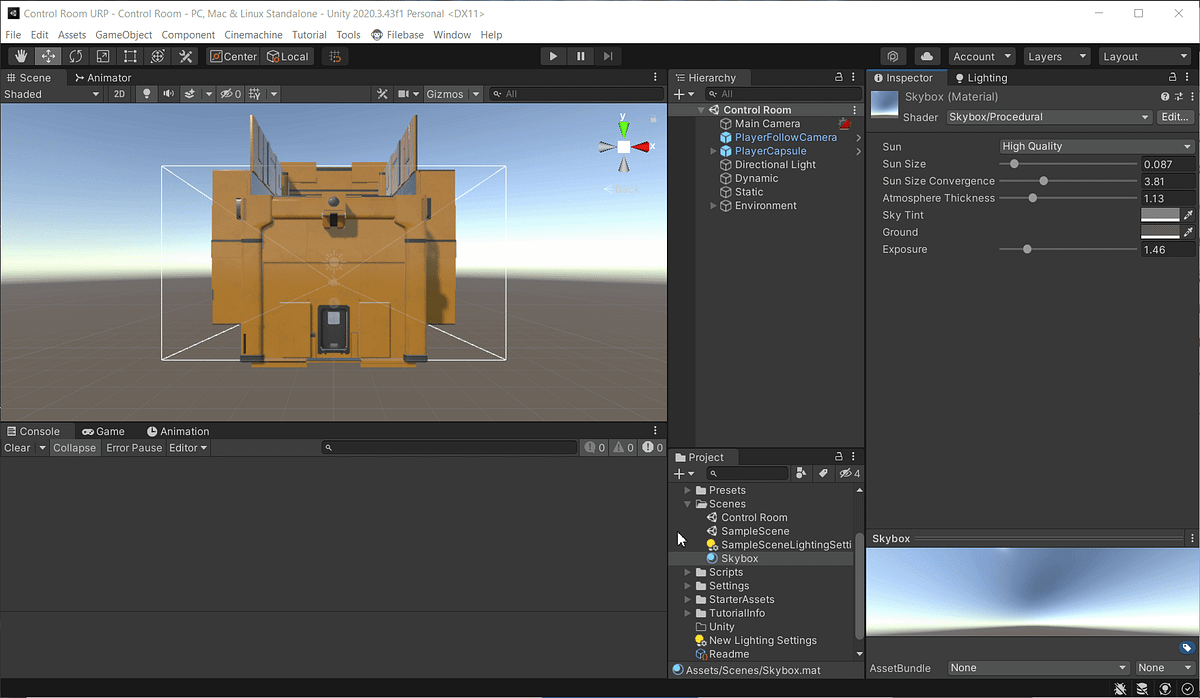 Day 110: How to add a custom Skybox (part 2) & Different Lights in ...