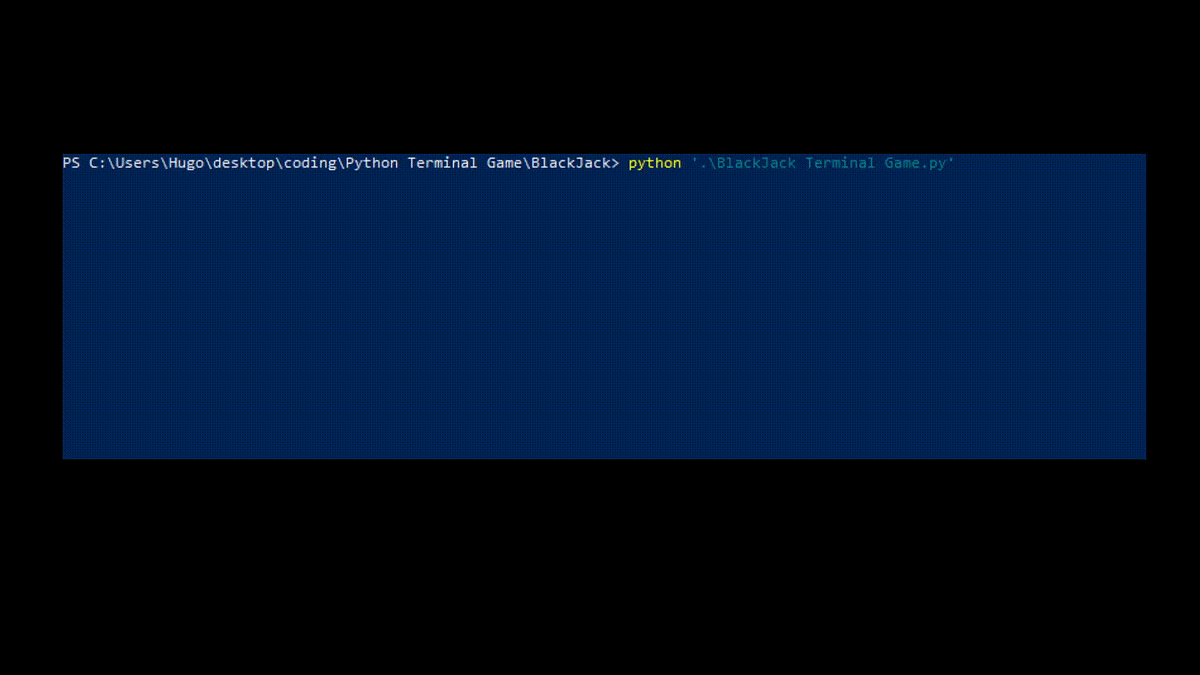 BlackJack Terminal Game | Codecademy CS101 Final Project - Hugo ...