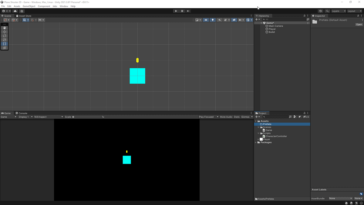 Creating Prefabs for 2D “Shmup” Bullets | by David Hunter Thornton | Medium