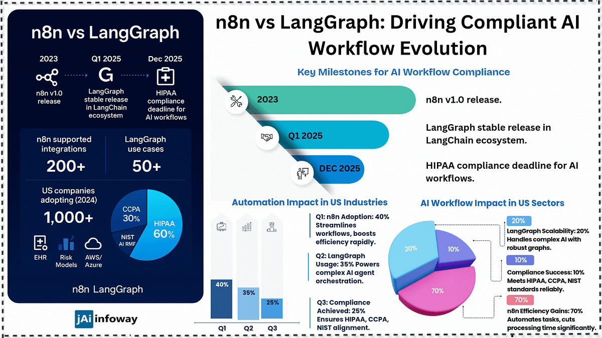 n8n vs LangGraph: Streamlined Automation + HIPAA Compliance + Enhanced ROI | by Jai Infoway | Medium