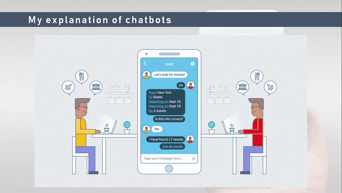 “Hello world (of chatbots)!”. Hello world. Any developer knows it as ...