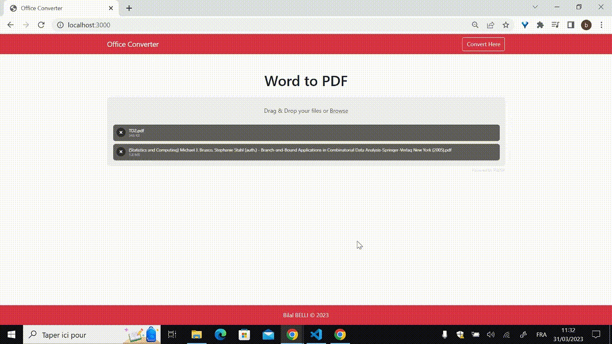 Word To PDF List of files Converter web application (explanation ...