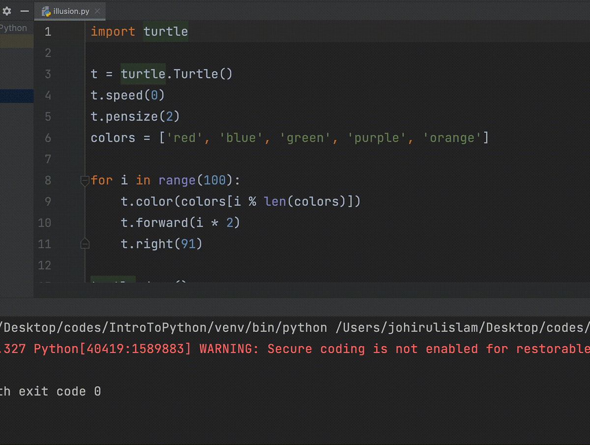 🌀 Mind-Bending Code: Create Optical Illusions with Python Turtle! | by ...