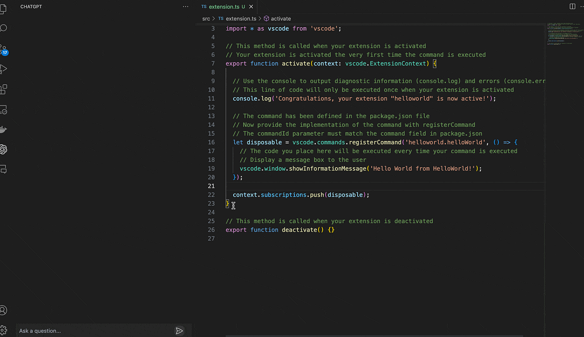 A ChatGPT Extension for VSCode. ChatGPT Extension for VSCode | by ...