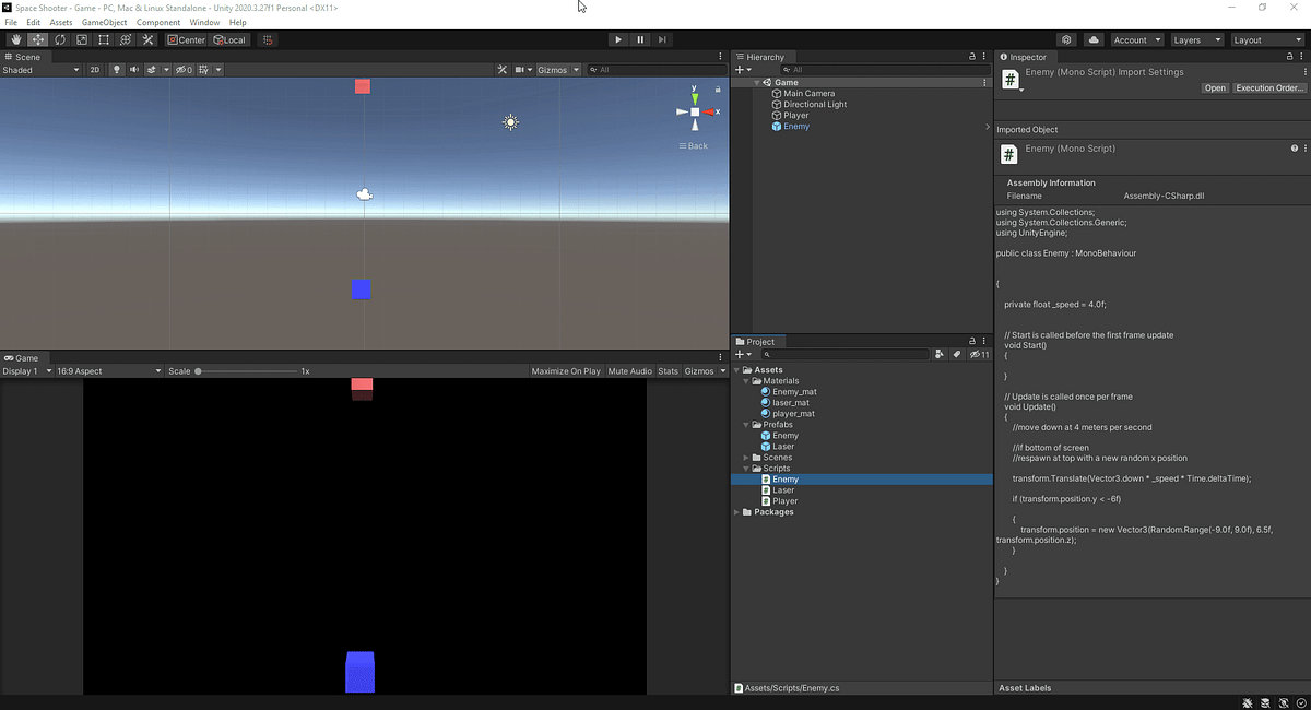 Creating enemy movement behavior. Objective: To create an enemy object… | by Russell Smith | Medium