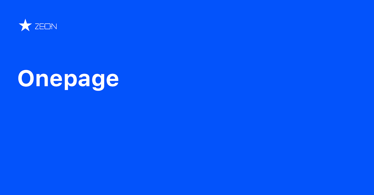 Onepage - ZEON NETWORK - Medium