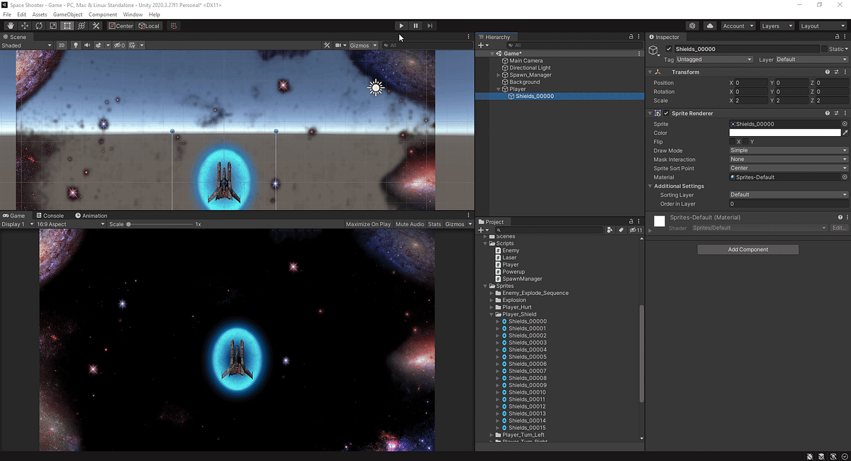 Creating the shield visualizer. Objective: Create a visual effect on ...