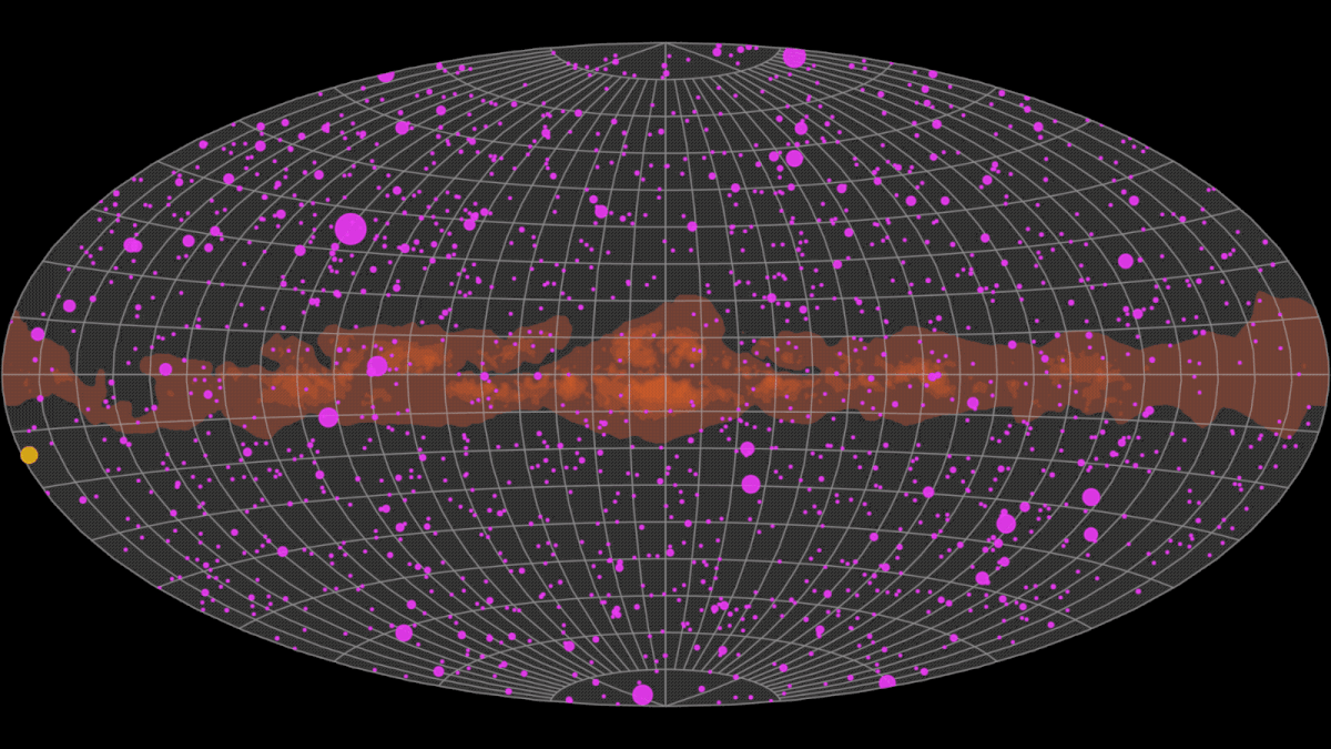 This is what the cosmos would look like if we could see gamma rays. A ...