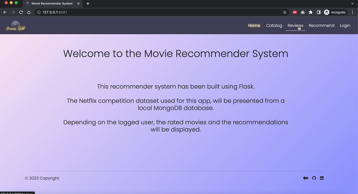 Building a movie recommender web app from scratch with SVD and Flask ...