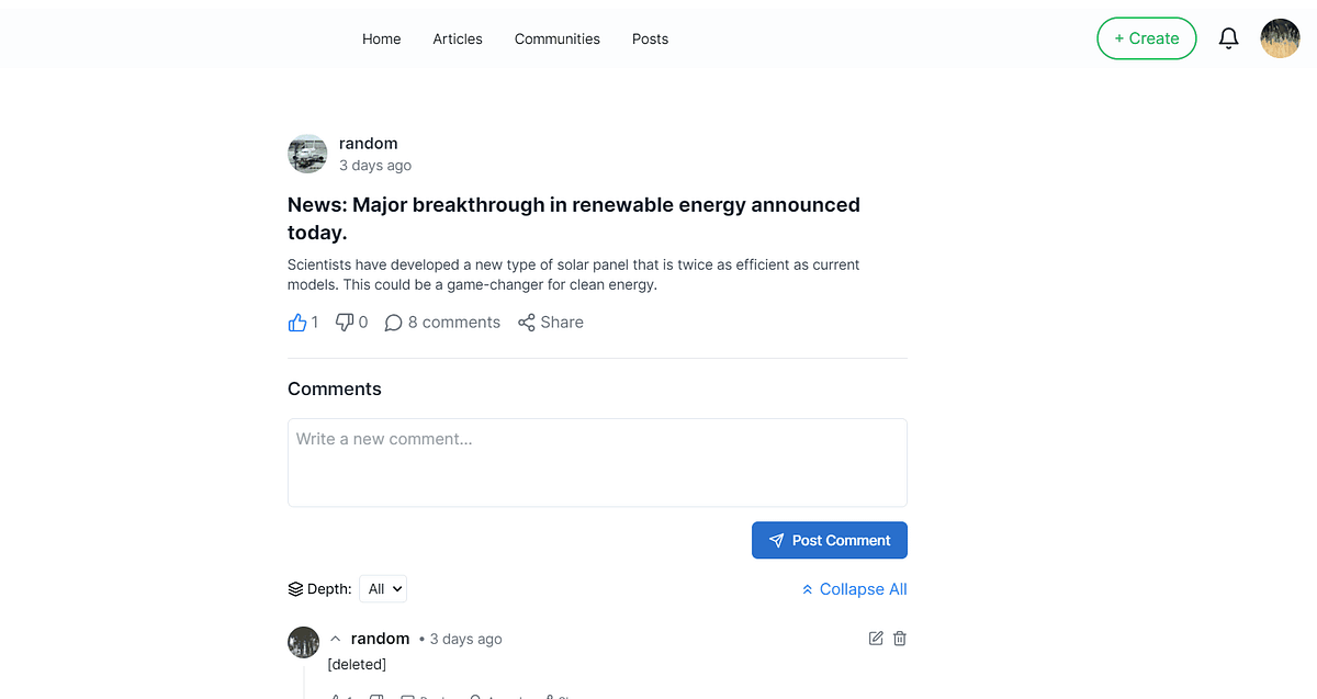 Here’s how I implemented an advanced Reddit-style Nested Comments System | by Dinakar | Level Up ...