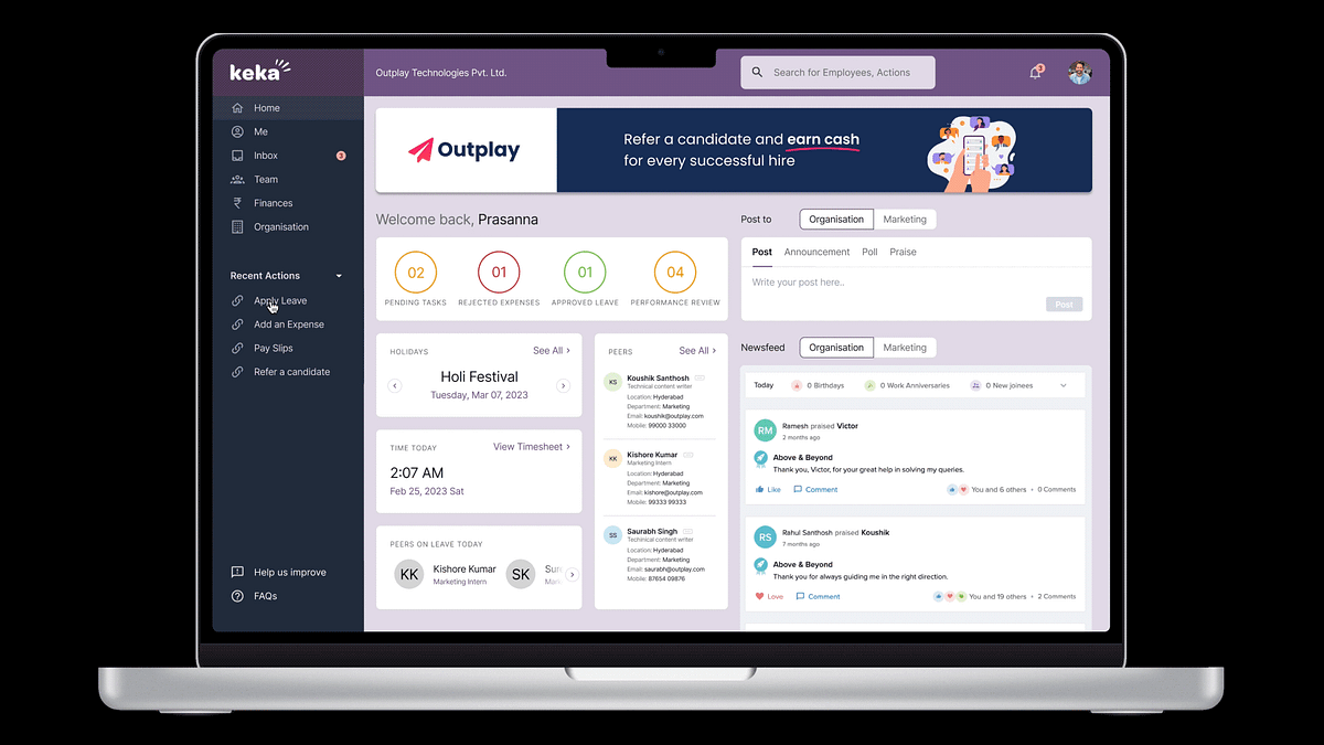 Keka HR — Attempting to reduce Customer Churn by redesigning their web ...