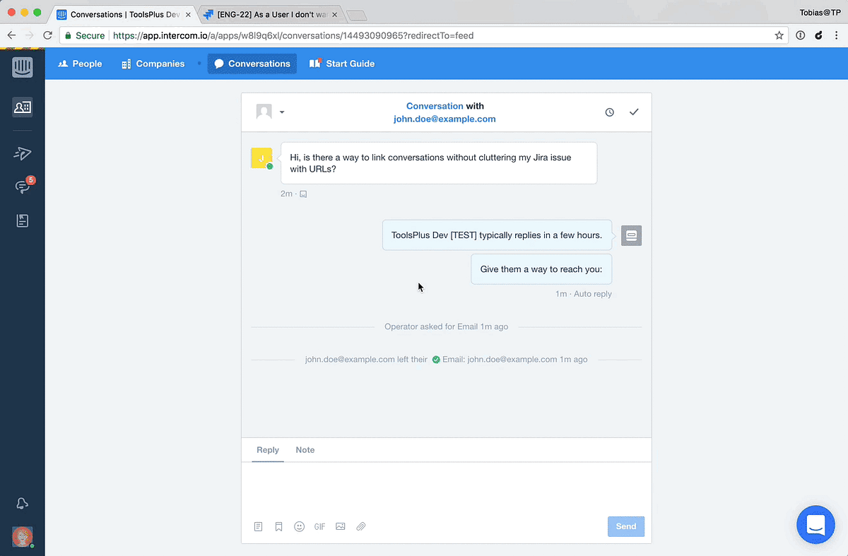 Clutter-free Intercom conversation linking 🔗 | by Tobias Binna | toolsplus | Medium