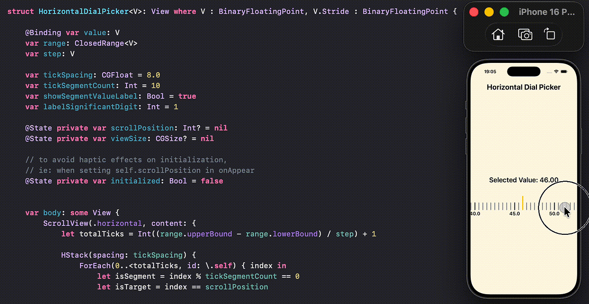 SwiftUI: Horizontal Dial Picker / Slider/ Ruler | by Itsuki | Level Up ...
