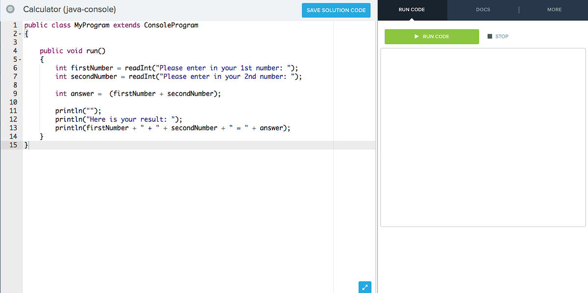 Improved Java Console Interface. Hi teachers and students on CodeHS! We… | by Jeremy Keeshin ...