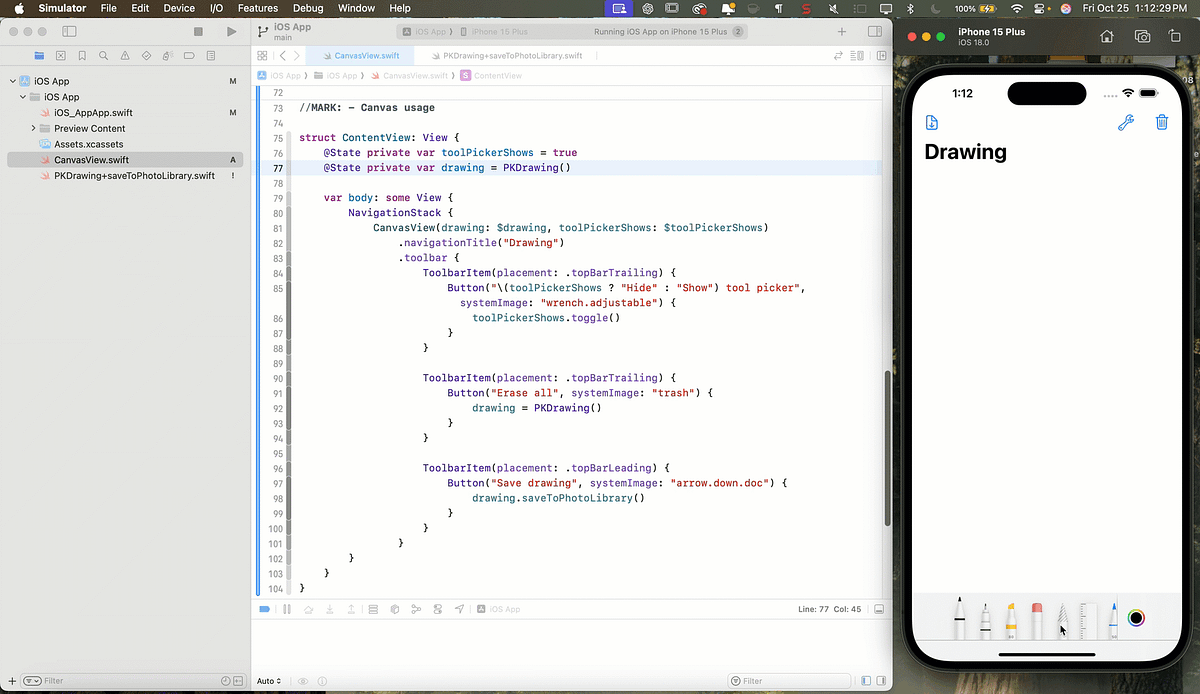 Create a drawing app with PencilKit & more! | by Danielcrompton | Medium