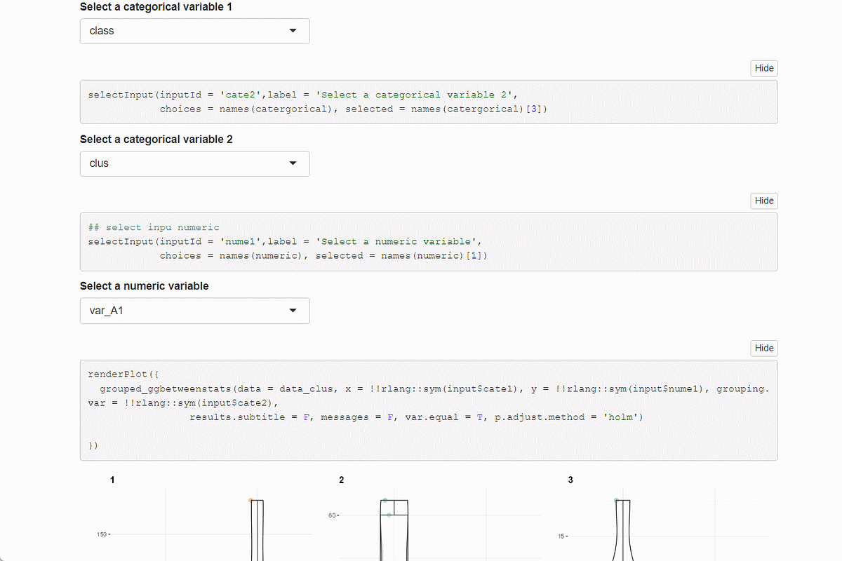 Interactive R Markdown for the analysis of correlations among products in the context of ...