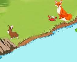 The story of the greedy fox. Once upon a time, there was a cunning ...