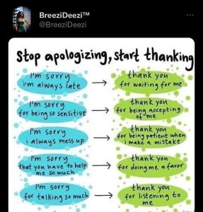 Stop Apologizing.. Start Thanking. | by Briana Derry, MBA | Mar, 2024 ...