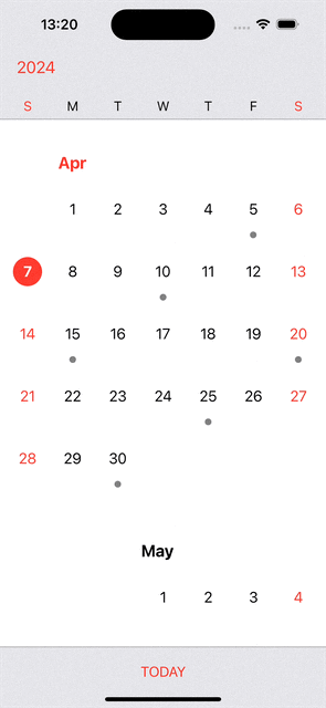 SwiftUI: Vertically Scrollable Calendar (NOT using UICalendarView) — Monthly View | by Itsuki ...