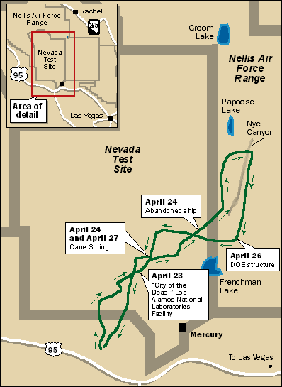 Freeman’s route through the desert - Las Vegas SUN: Forbidden Journey ...