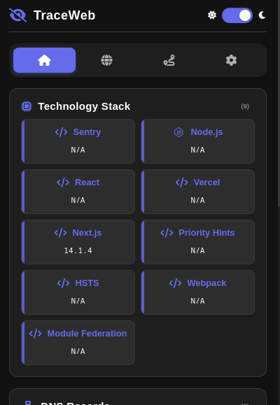 ツールのレビュー — TraceWeb.io 拡張機能 from infosecwriteups.com - バナナフロント